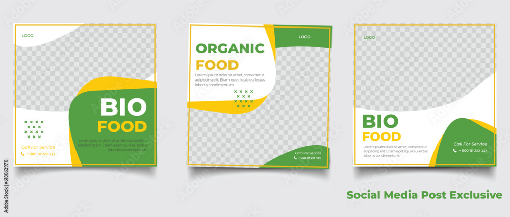Bio food social media post template Stock Vector | Adobe Stock