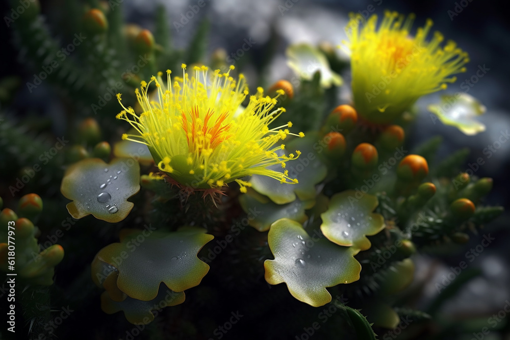 A close-up shot of Kanna (Sceletium tortuosum), displaying its ...