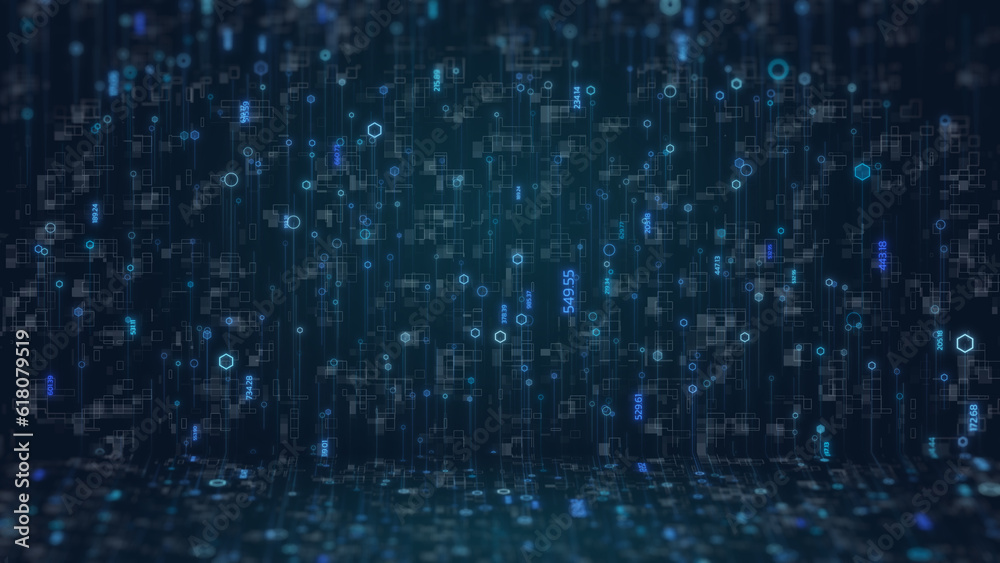 Futuristic Technology, Blue Digital Coding for Data Analysis and ...