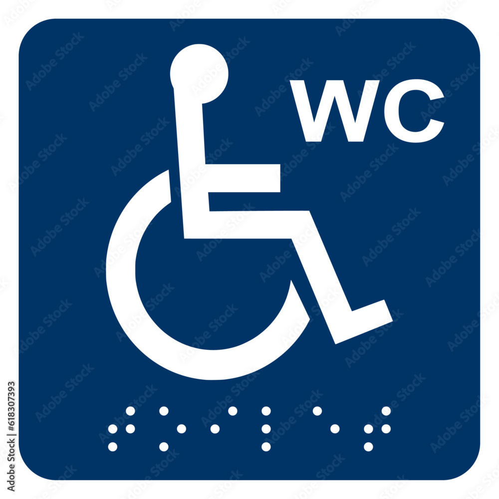 Toilet sign for handicapped people with Braille writing Stock Vector ...