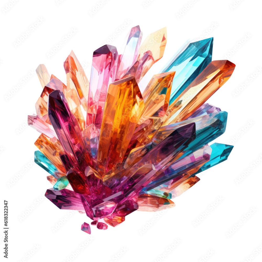 a cluster of levitating crystalline shards abstract shape, 3d render ...