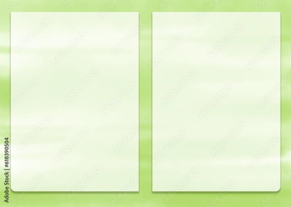 Grid with translucent margins over brush touch images with green smudge ...