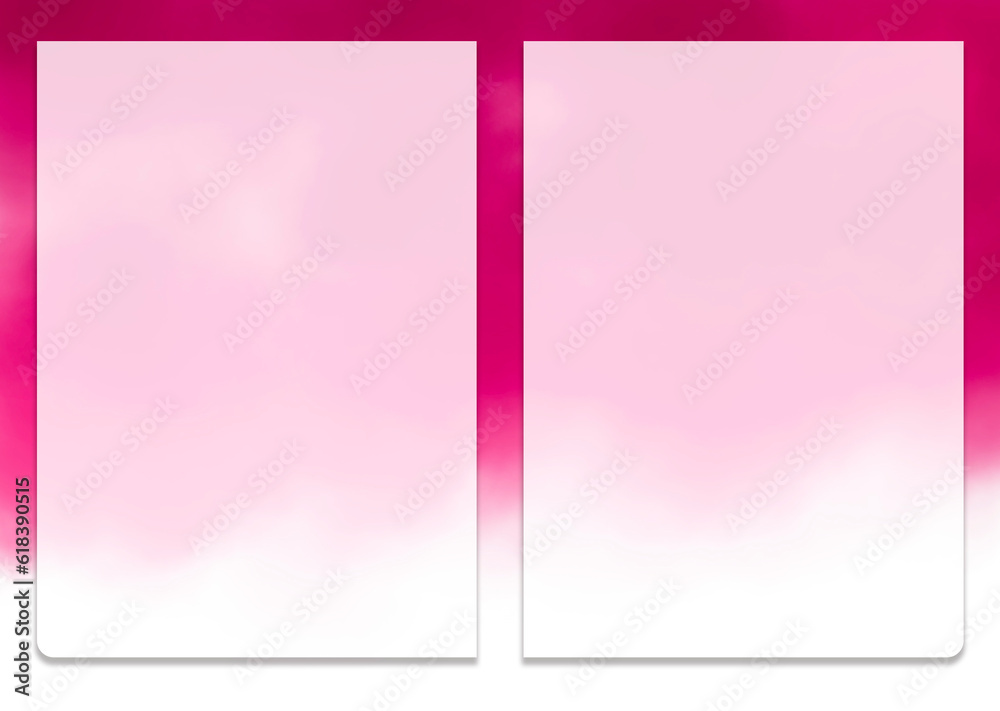 Grid with translucent margins on top of brush touch images with red ...