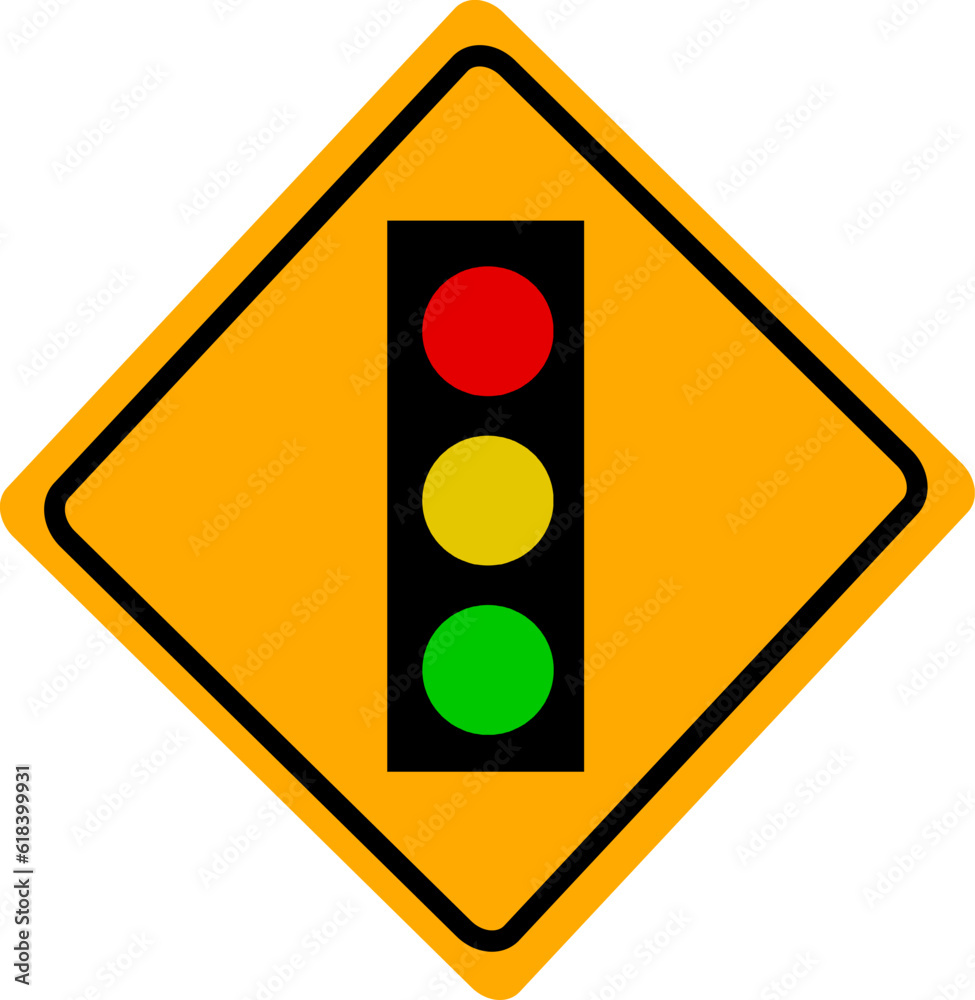 Traffic signal symbol sign. stop ahead signs traffic light. warning ...