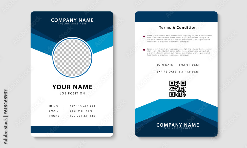 Modern ID card design template. Corporate identity card design ...