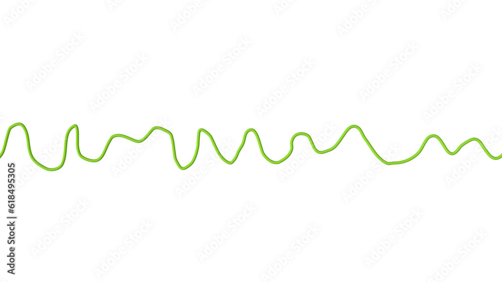 Electrocardiogram ECG displaying ventricular fibrillation rhythm, 3D ...