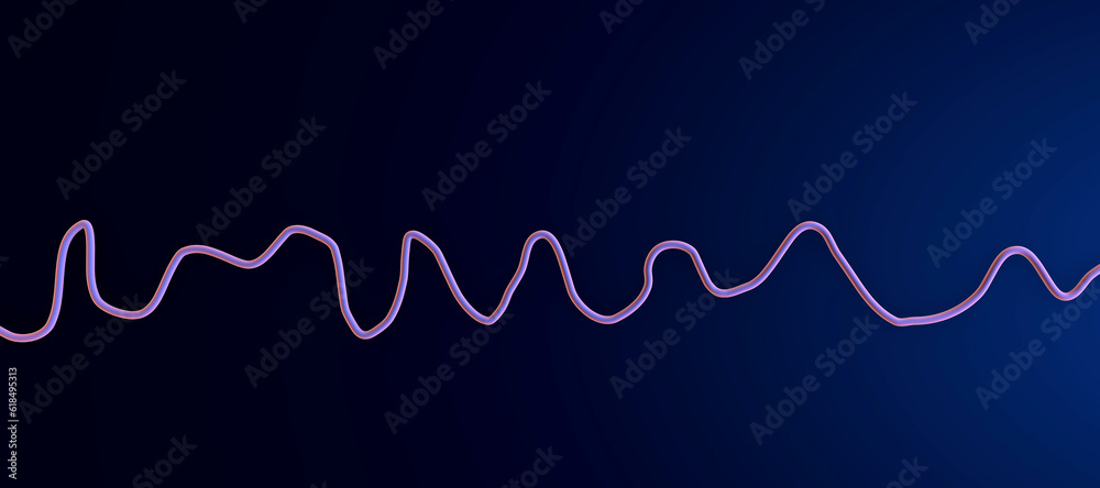 Electrocardiogram ECG displaying ventricular fibrillation rhythm, 3D ...