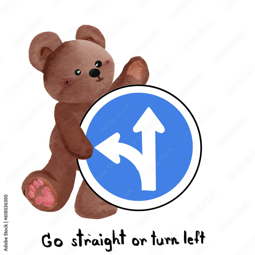 Go straight turn left Stock Illustration | Adobe Stock
