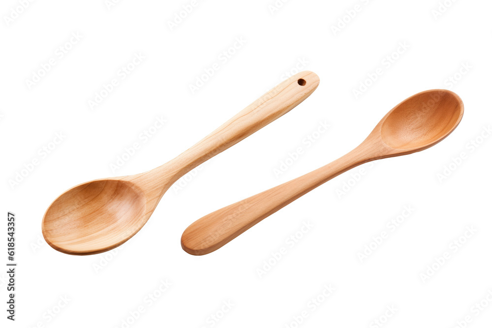 Wooden spoon isolated on transparent background. Generative Ai Stock ...