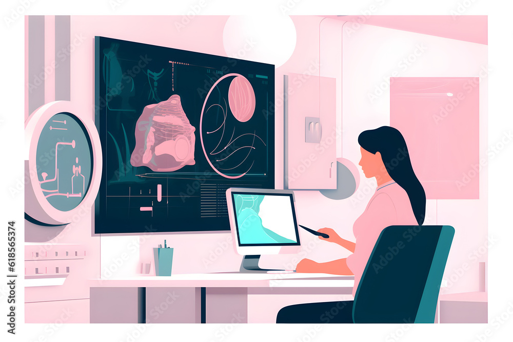 Flat vector illustration in the hospital the patient undergoes a ...