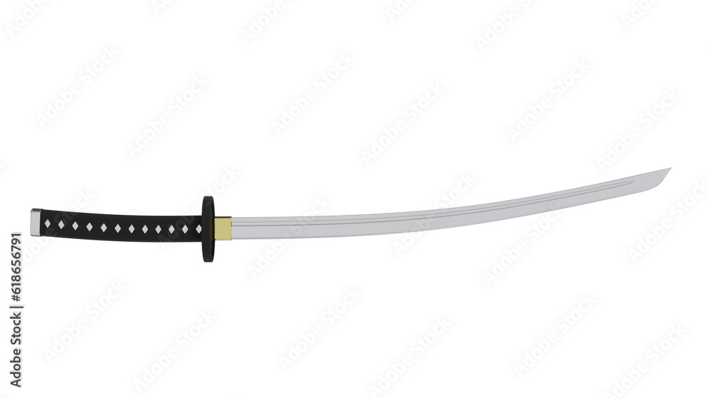 Samurai katana sword isolated on transparent and white background ...