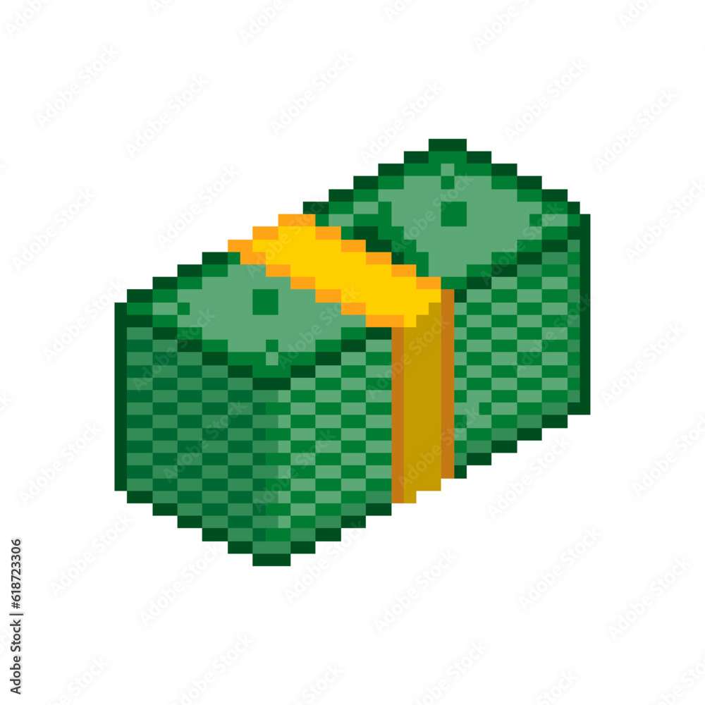 8-bit Pixel Art Cash Money icons Stock Vector | Adobe Stock