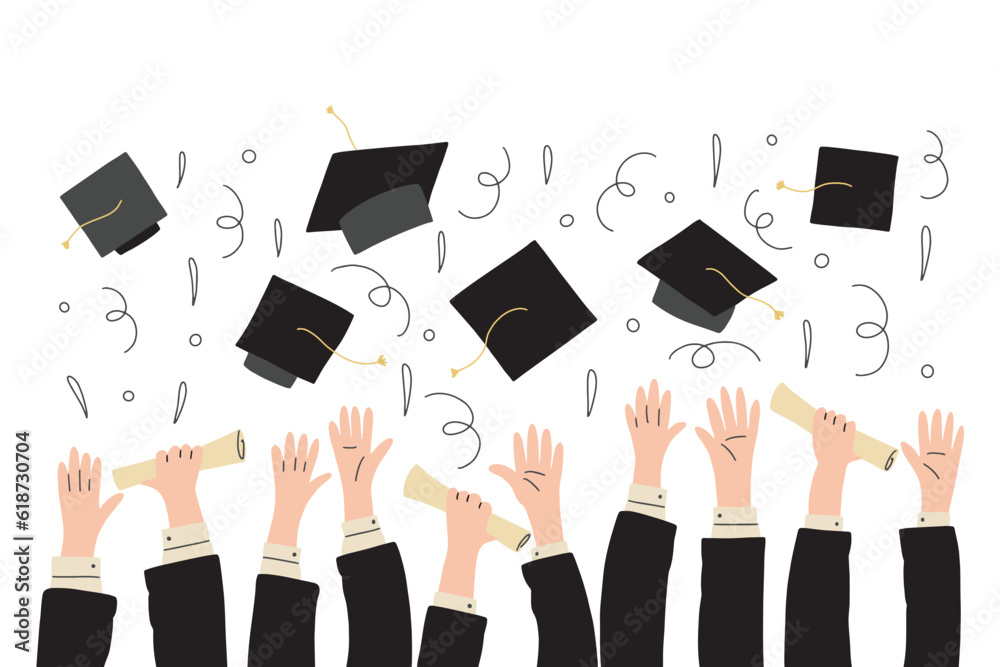 doodle hands up, Hands clapping. applause gestures. succes ...