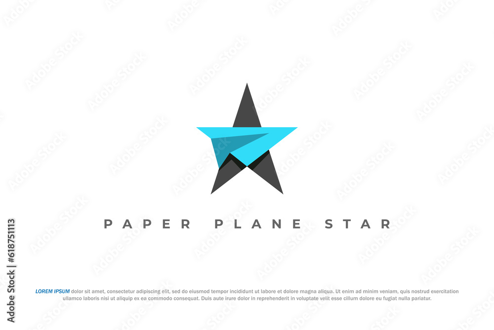 logo star paper plane design Stock Vector | Adobe Stock