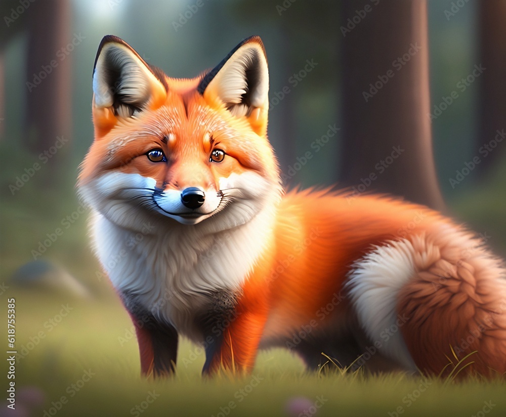 portrait of the cutest red fox ever, fluffy, photorealistic, soft ...