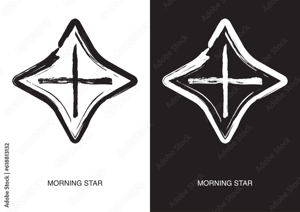 Poster of Morning Star symbol. Most popular Native American Ancient ...