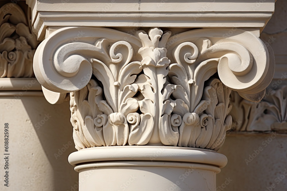 Ancient Architecture: Detail of Decorative Ionic Column Capital in ...