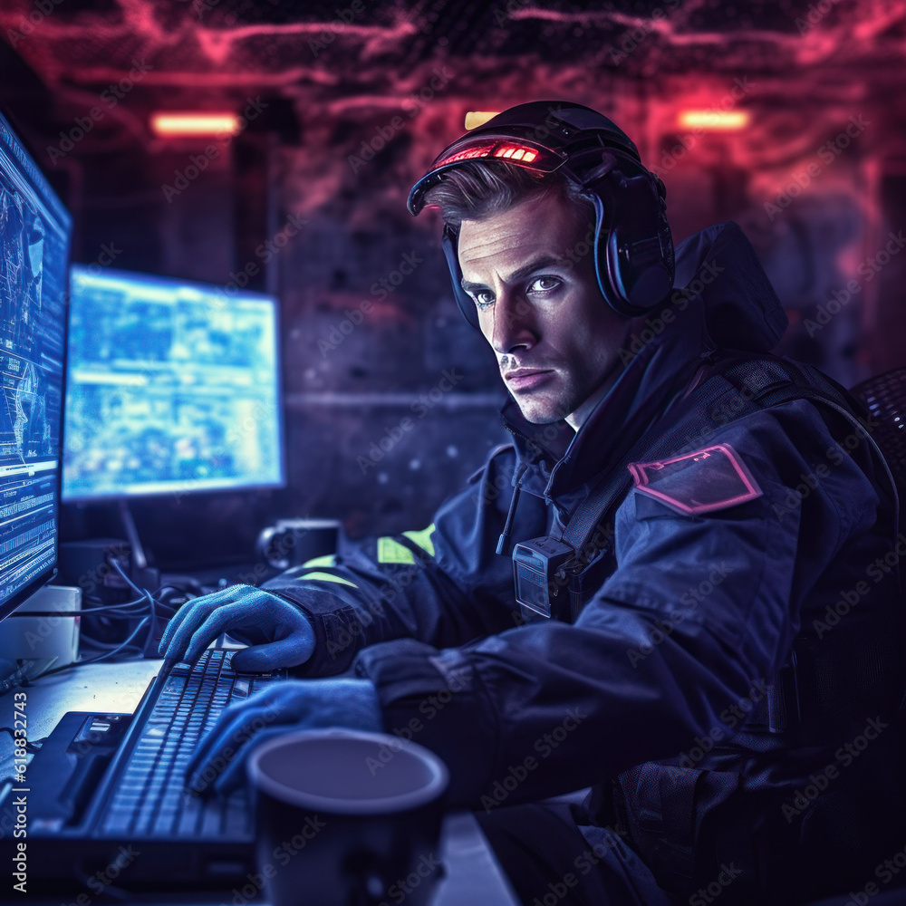 Cutting-edge Vision: Tech Guru in Futuristic Data Center Utilizing ...