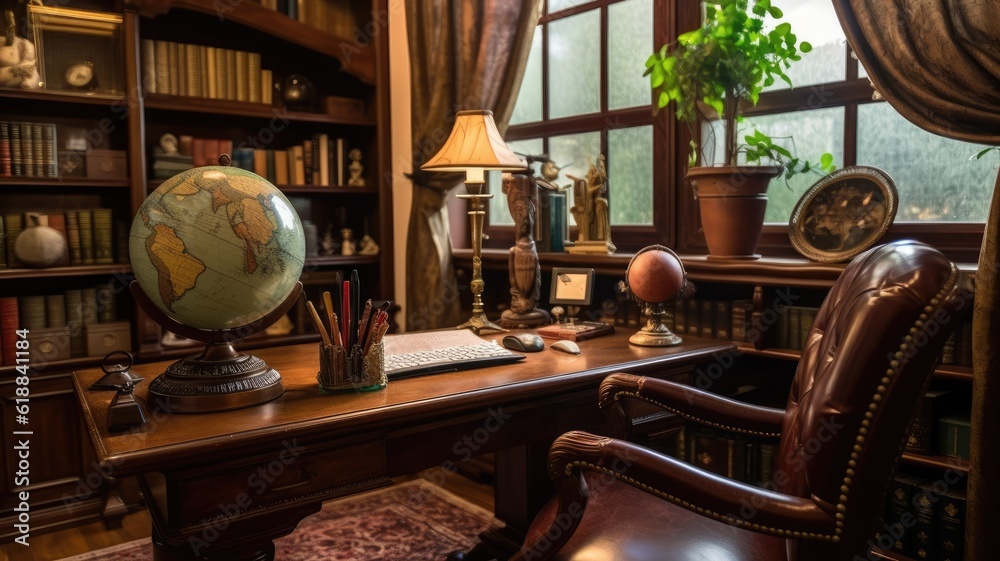 Inspiring office interior design Traditional style Study room featuring ...