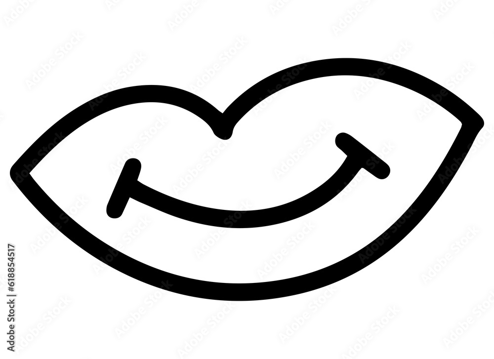 Printable Coloring Page for Kids. Black and White Smile Icon Isolated ...