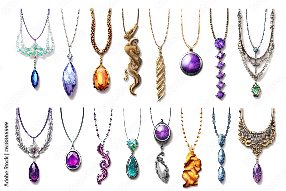Illustration Stock Different types of necklaces from around the world ...