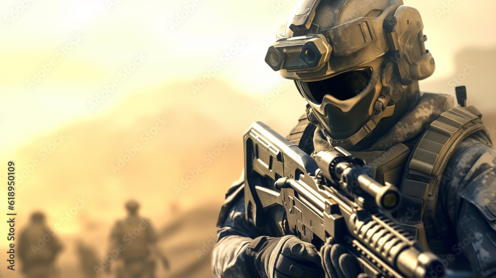 soldier wears combat suit, war and mission, in action, combat suits and ...