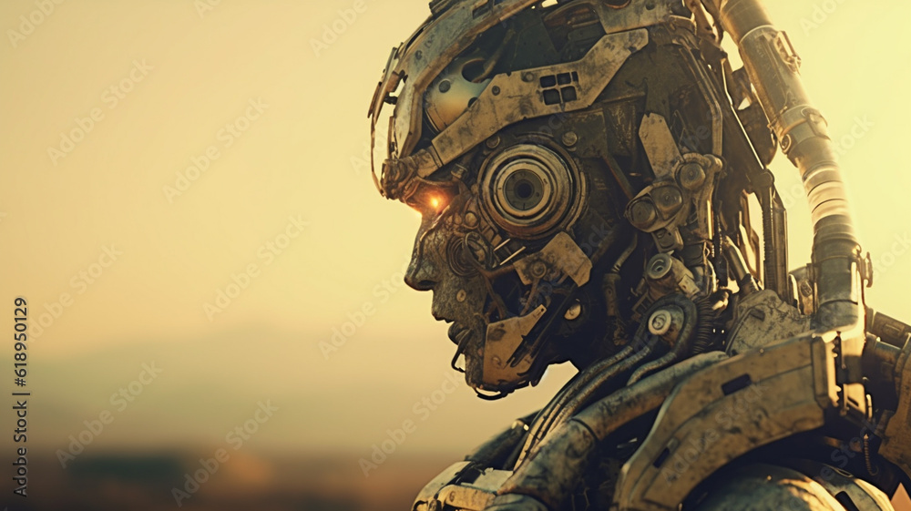 a robot is a soldier with combat gear, artificial intelligence and ...