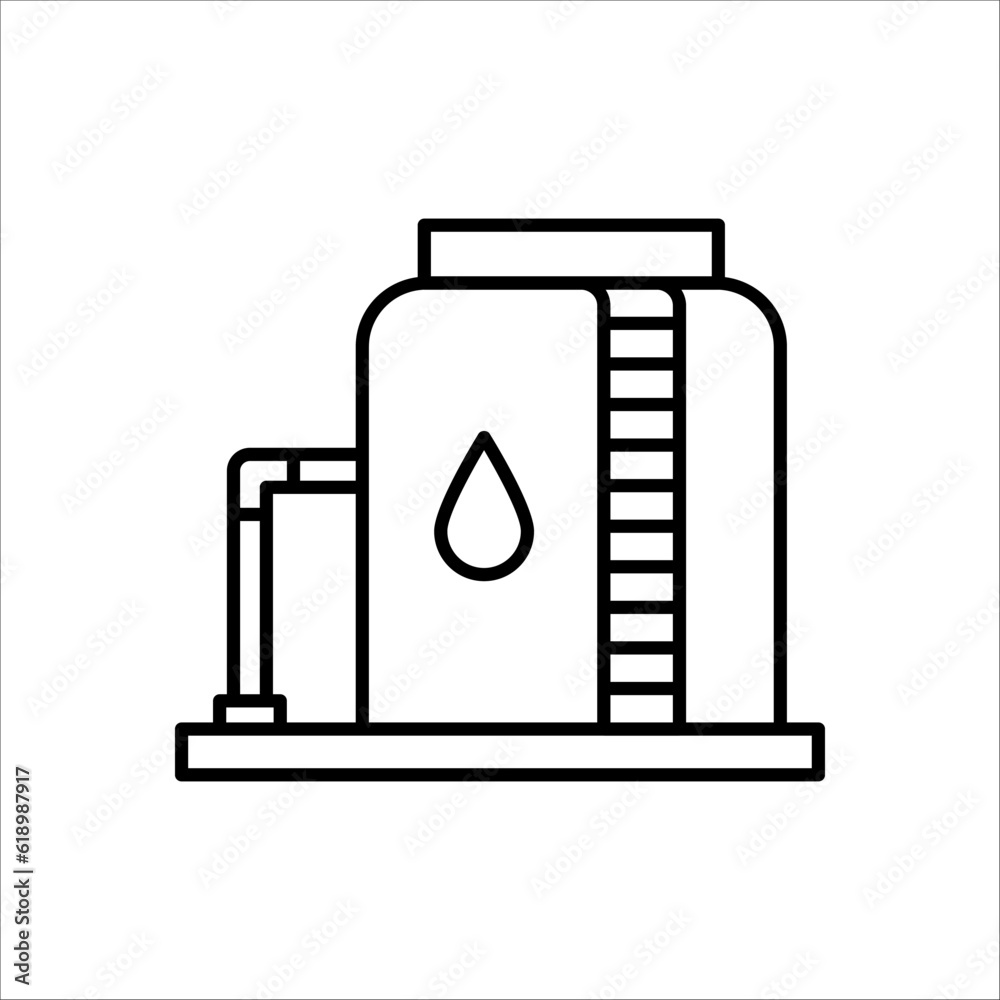 Outline water tank vector icon. Water tank illustration for web, mobile ...