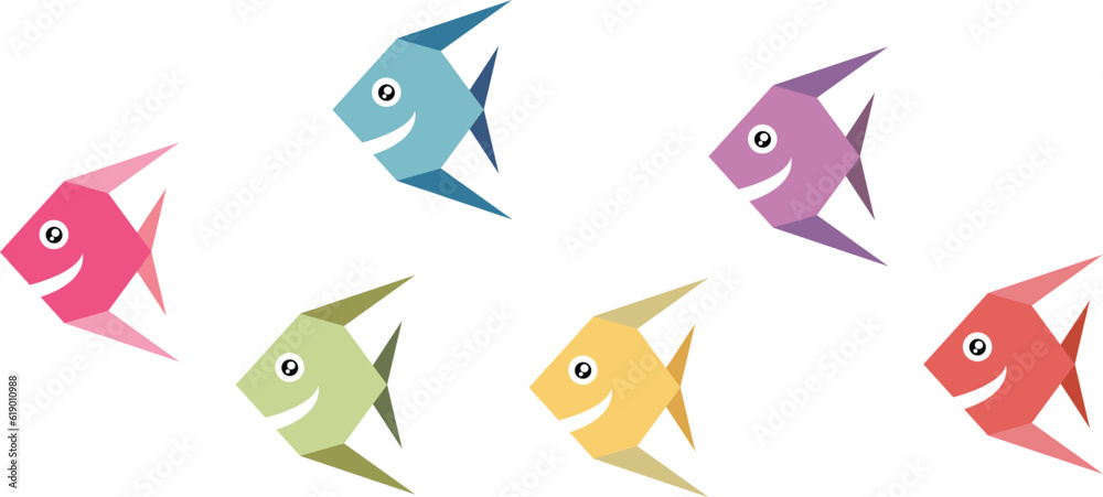 Origami Fish Vector image or clipart Stock Vector | Adobe Stock