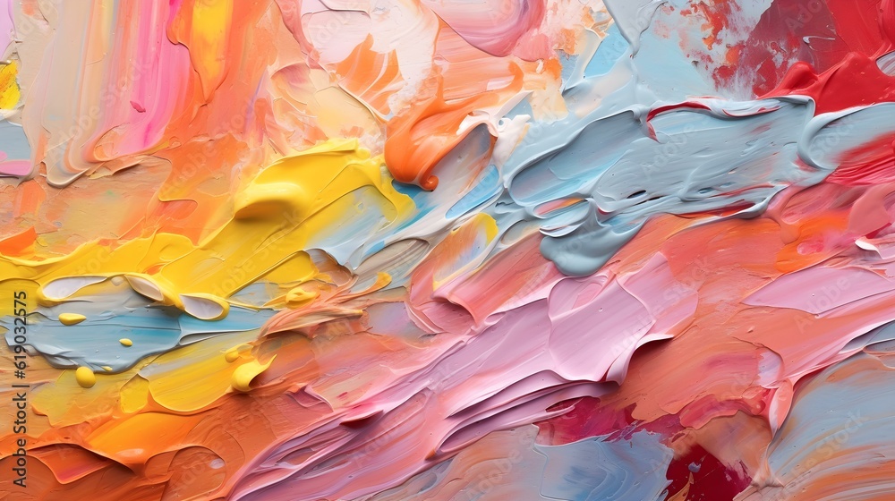 Paint Texture in multiple Colors with visible Brush Strokes. Artistic ...
