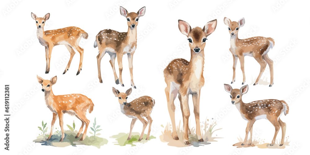 watercolor baby deer clipart for graphic resources Stock Vector | Adobe ...