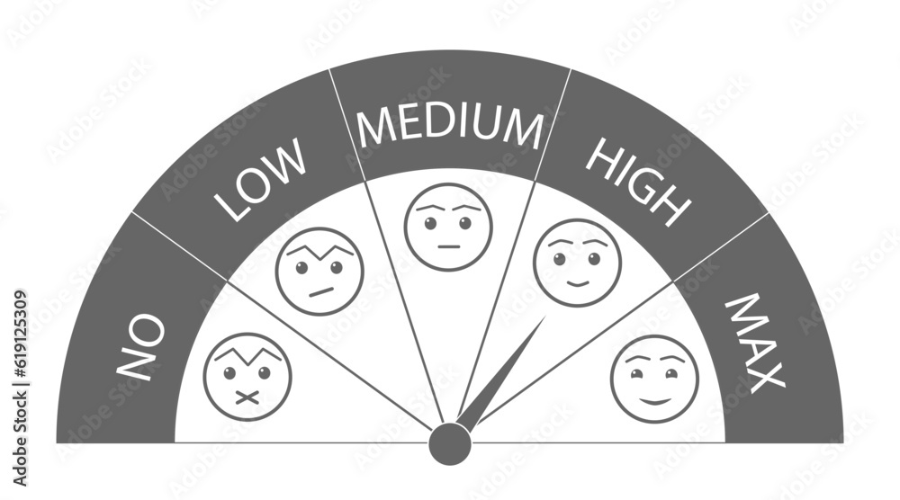 Creative vector illustration of meter customer satisfaction rating in ...