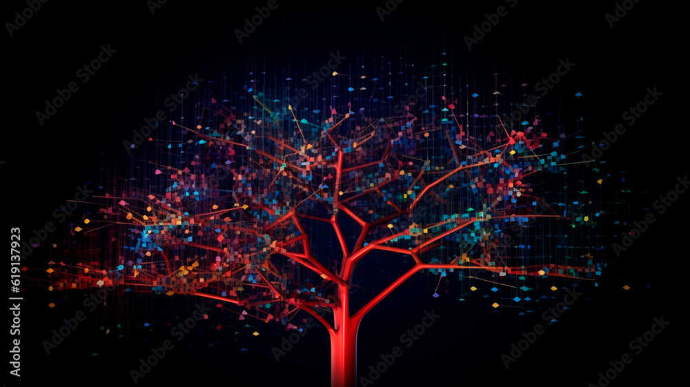 Abstract background with data structure mind map organigram ...