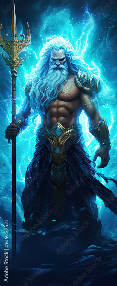 A beautiful image of Poseidon, the god of the seas. Olympian God. Greek ...