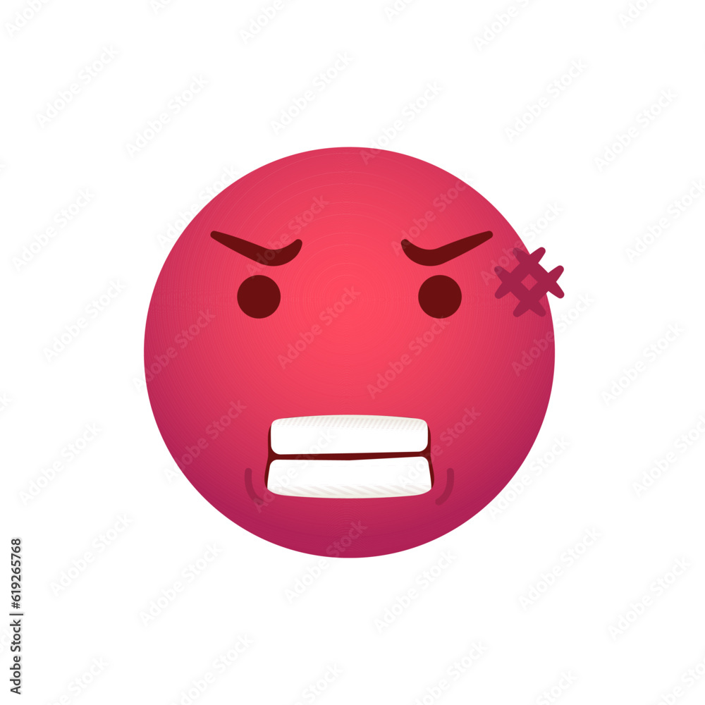 Angry emoticon. Vector smiley emoji icon Stock Vector | Adobe Stock