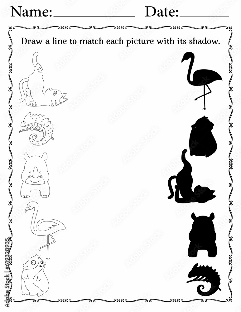 Printable Matching Activity sheet for Kids | Kindergarten Activity ...
