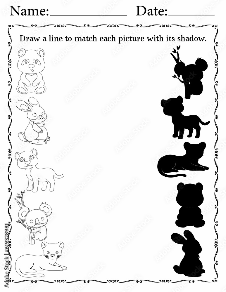 Printable Matching Activity Pages for Kids | Preschool Activity ...