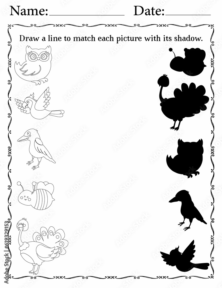 Printable Matching Activity sheet for Kids | Matching Activity ...