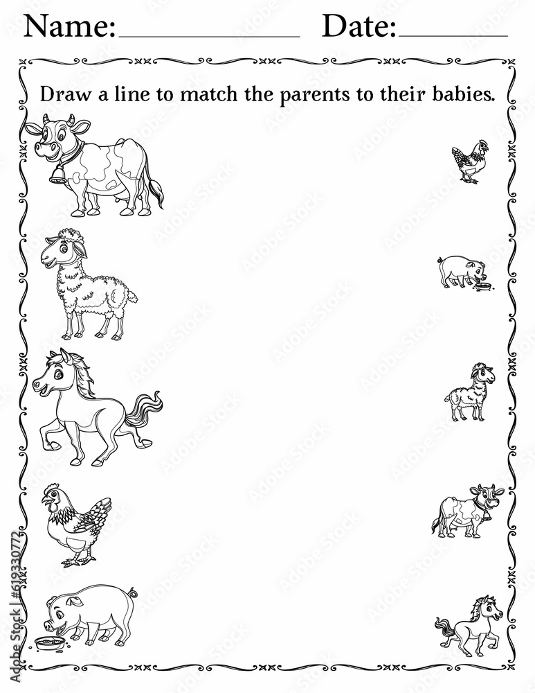 Printable Matching Activity Pages for Kids | Matching Activity sheet ...