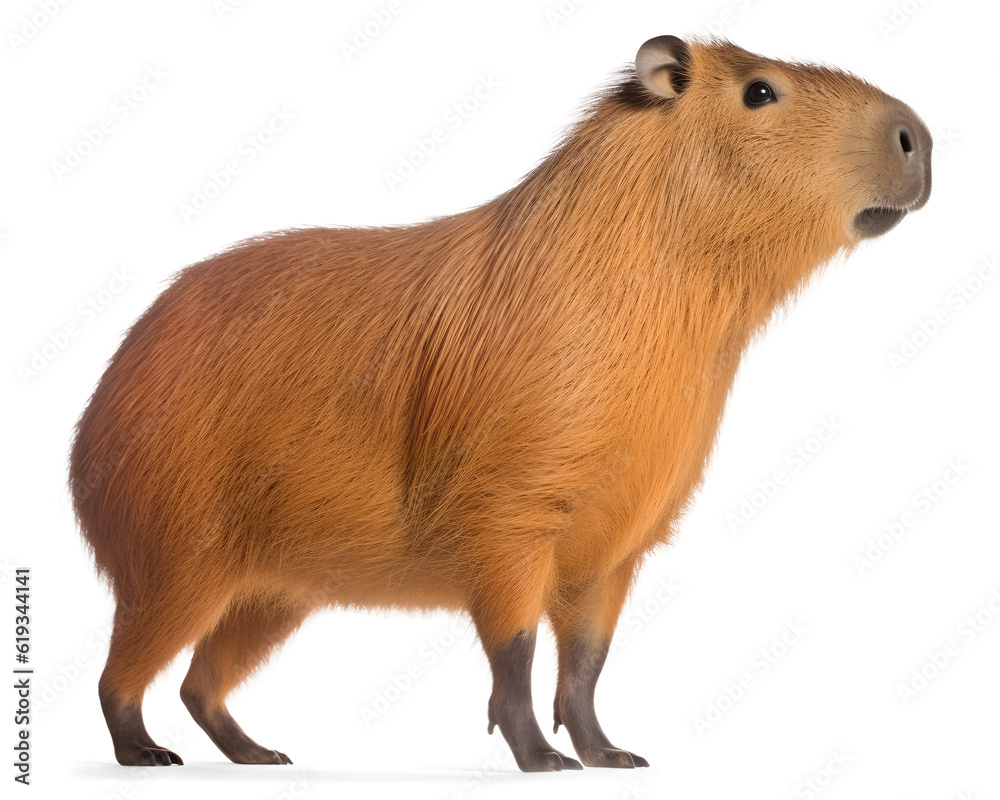 capybara side view, isolated background. Generative Ai Stock Photo ...