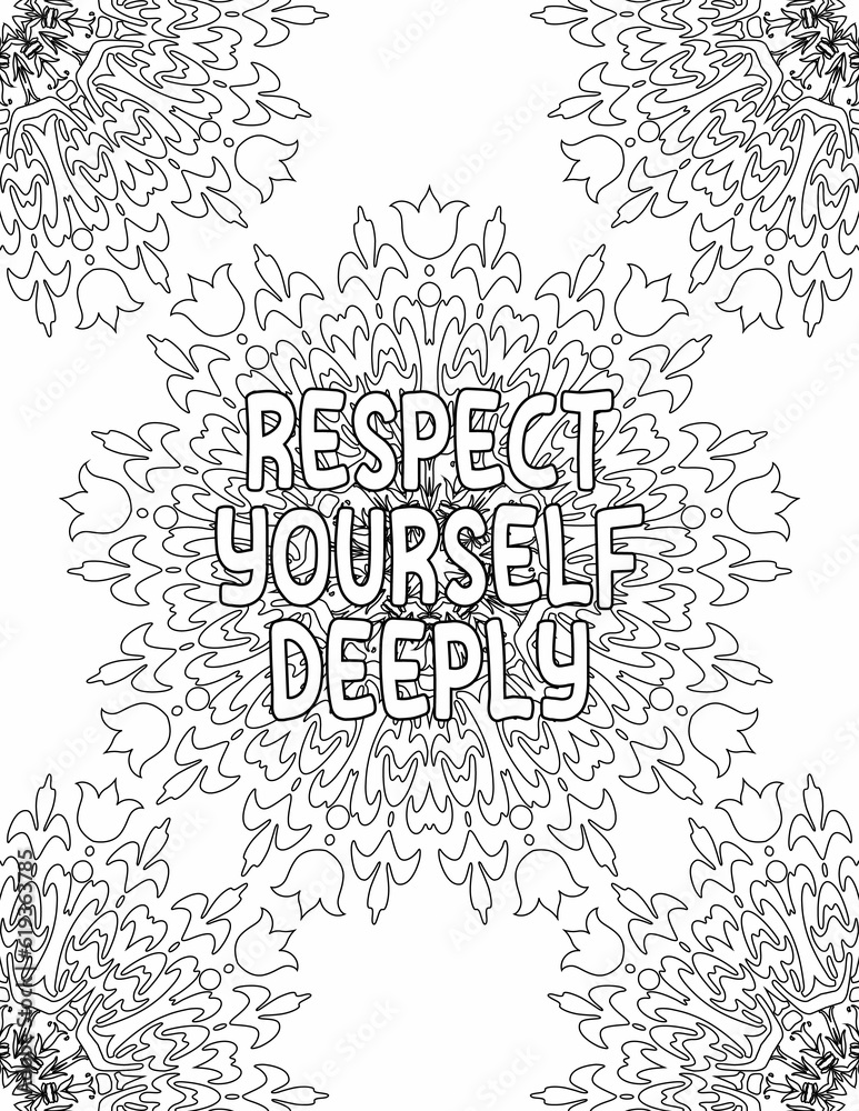 Ilustración de Stock Printable Affirmation Coloring Pages, Mandala ...