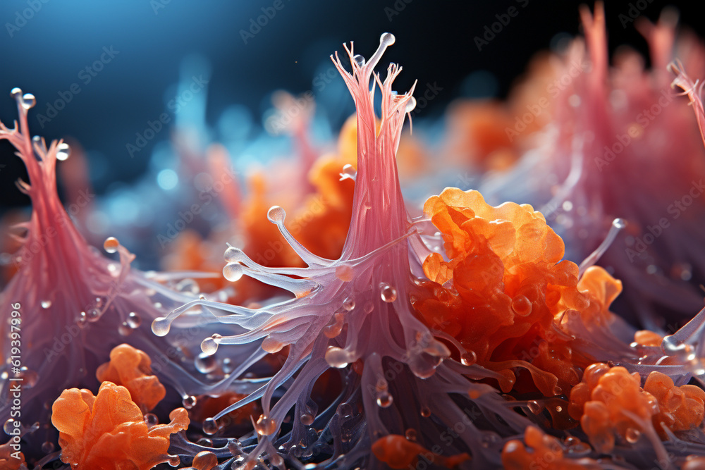 Magnified view of ciliated epithelial cells lining the respiratory ...