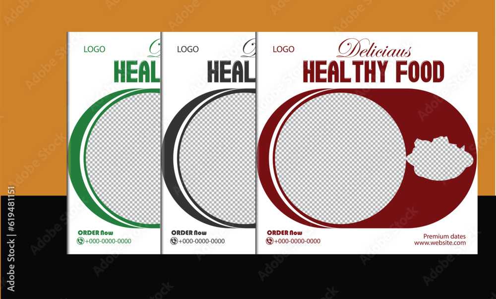 restaurant menu design healthy food web banner design. Stock Vector ...