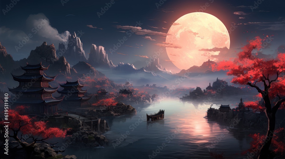 Chinese Style Fantasy Art Stock Photo | Adobe Stock
