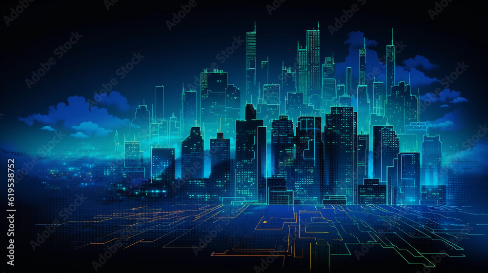 Cybersecurity landscape in 8 - bit retro gaming style, a large ...