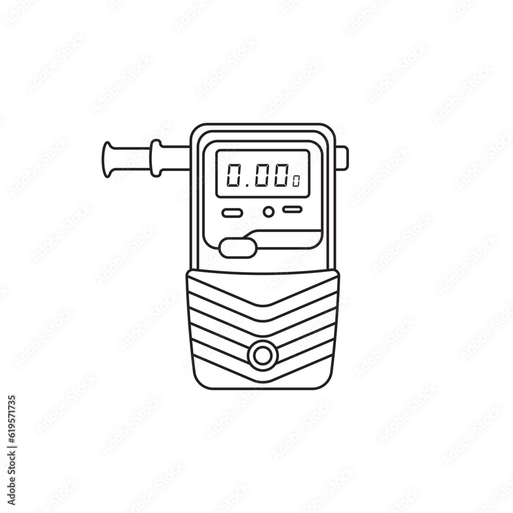 Hand drawn kids drawing Vector illustration breathalyzer vector flat ...