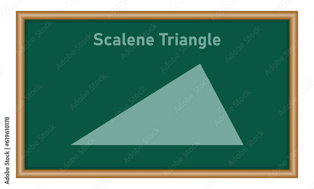 เวกเตอร์ Stock Scalene triangle shape in geometry. Mathematics ...