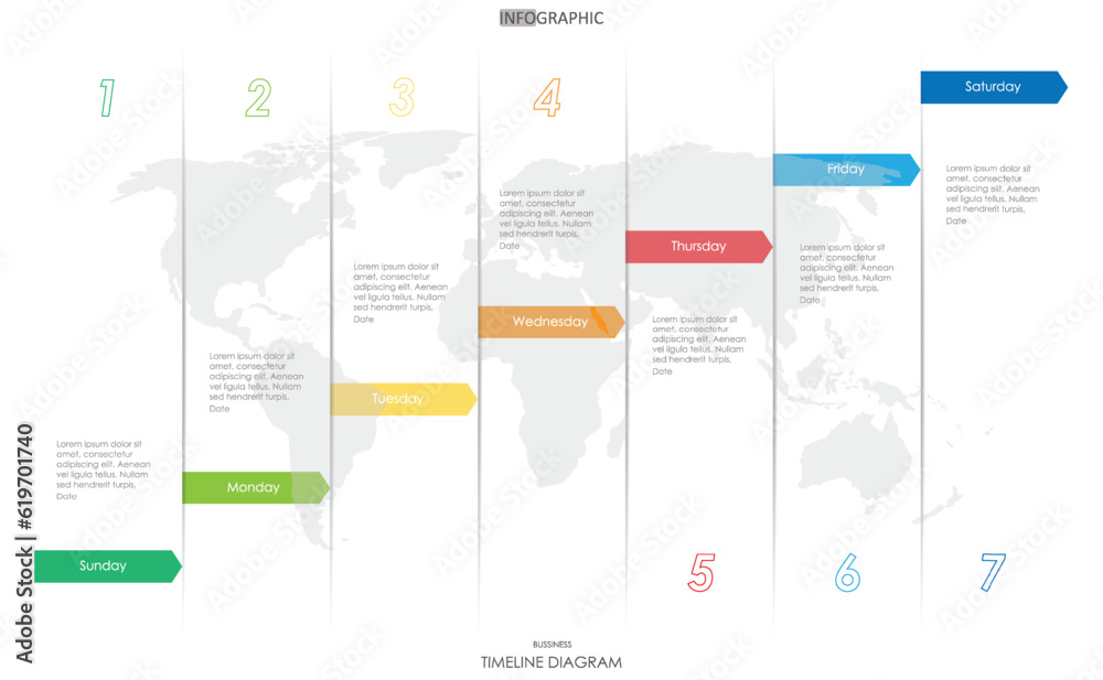 timeline weekly planner schedule project diagram Infographics template ...