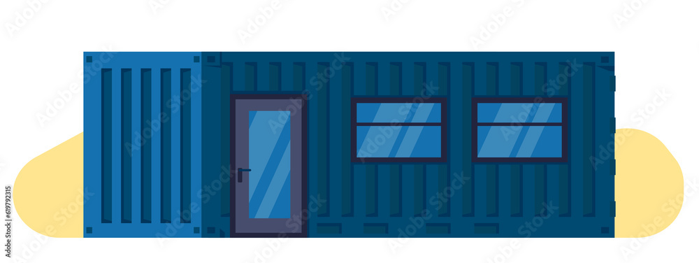 House made from large shipping cargo container. Residential building ...