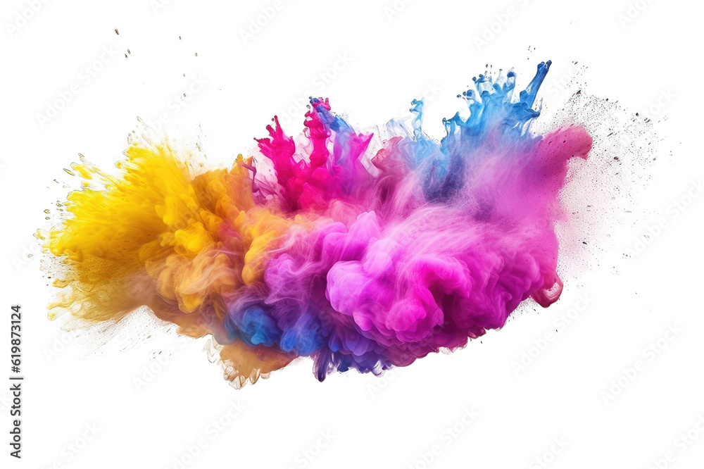 Colorful rainbow paint, splash color powder. Explosion of colored ...